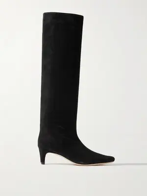 Staud Wally Suede Knee Boots - Black