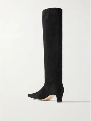 Staud Wally Suede Knee Boots - Black