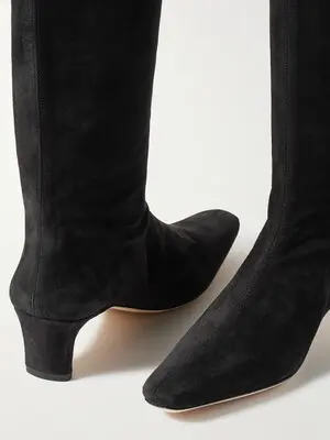 Staud Wally Suede Knee Boots - Black