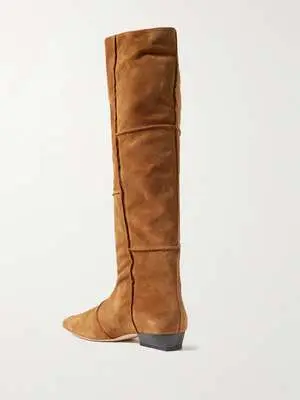 Staud Wally Suede Knee Boots - Brown