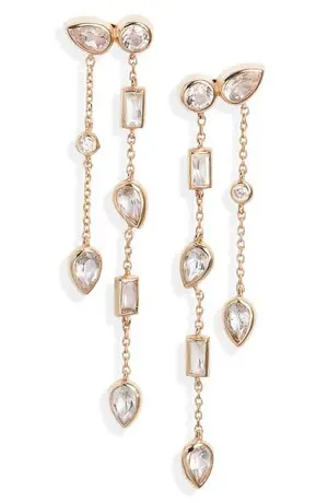 Anzie Cléo Eliana Diamond & Topaz Drop Earrings - Gold