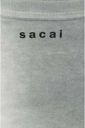 Sacai Tie Dye Cotton Jersey Long Sleeve T-shirt In Grey