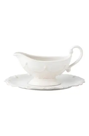 JULISKA Berry & Thread Sauce Boat & Saucer - Whitewash