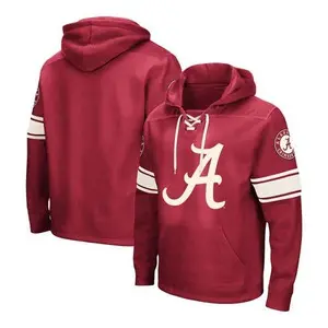 COLOSSEUM Alabama Tide Hockey Lace-up Pullover Hoodie - Crimson