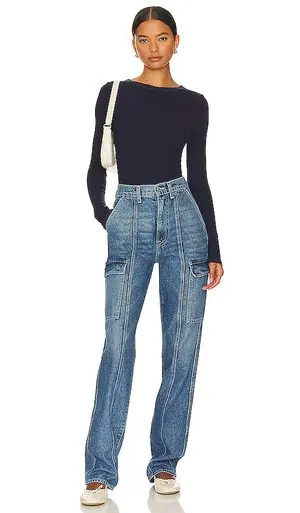Enza Costa Silk Knit Long Sleeve Crew - Dark Navy