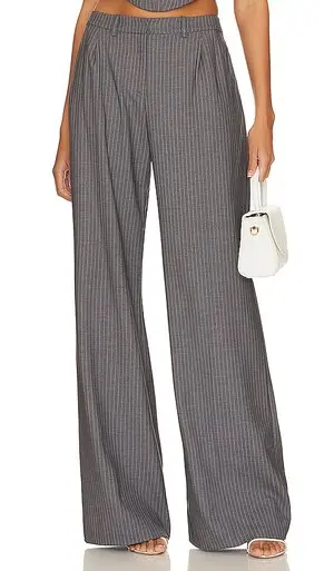 Amanda Uprichard Slater Wide Leg Pants - Eton Pinstripe
