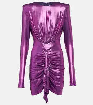 Alexandre Vauthier Draped Satin Jersey Minidress