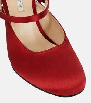 EMILIA WICKSTEAD Aster Satin Wedge Pumps