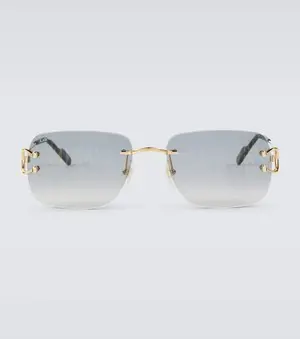 CARTIER Monogram Rectangle Sunglasses - Grey