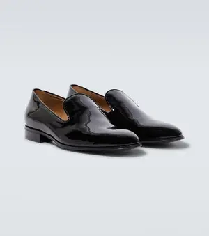 GIANVITO ROSSI Patent Leather Loafers - Black