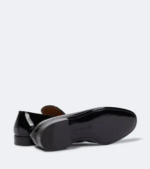 GIANVITO ROSSI Patent Leather Loafers - Black