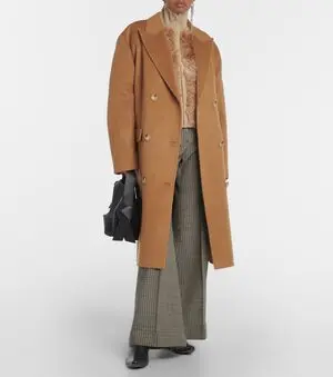 Acne Studios Double-Breasted Wool And Alpaca Coat In Beige - 50
