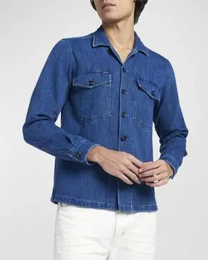 TOM FORD Apos;s Denim Overshirt - Blue