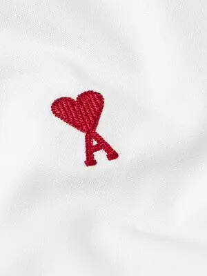 AMI Paris Button-down Collar Logo-embroidered Cotton Oxford Shirt