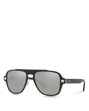 Versace 56mm Square Sunglasses Black/silver