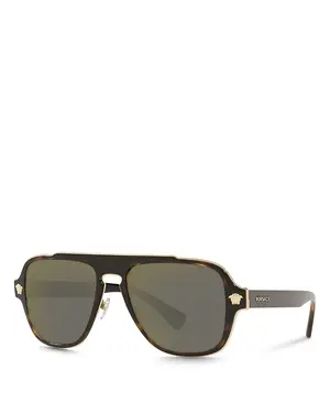 Versace 56mm Square Sunglasses - Dark Havana/gold