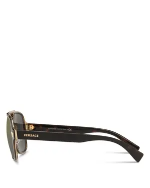 Versace 56mm Square Sunglasses - Dark Havana/gold