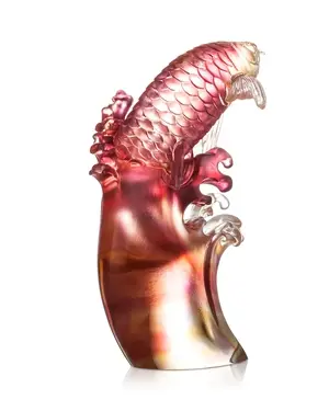 LIULI Aligned With The Light, I Triumph Dragon Fish Figurine
