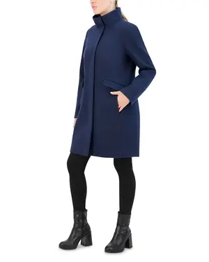 Cole Haan Twill Stand Collar Coat