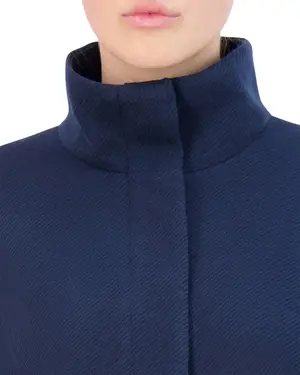 Cole Haan Twill Stand Collar Coat