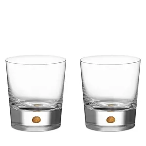ORREFORS Intermezzo Double Old Fashion Gold Glass, Set Of 2 Exclusive - Clear