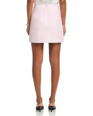 L'Agence Truman Faux Leather Mini Skirt - Icy Lilac
