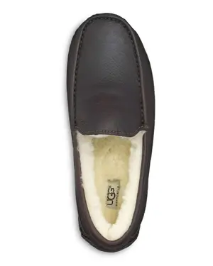 UGG Ascot Leather Slippers - Dark Spice
