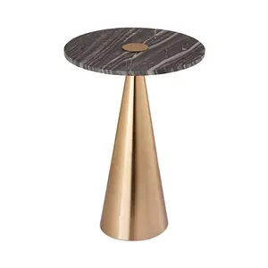 TOV FURNITURE Addyson Marble Side Table - Gold