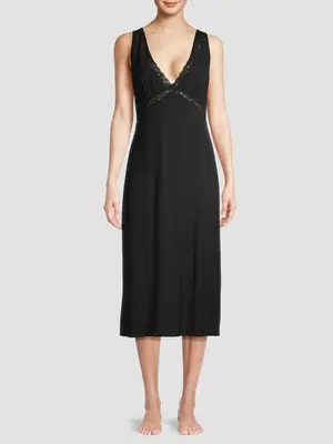 Natori Feathers Essentials Slip Midi-dress - Black