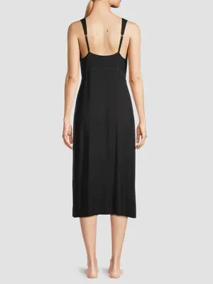 Natori Feathers Essentials Slip Midi-dress - Black