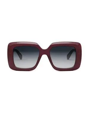 Celine Bold 54mm Square Sunglasses Bordeaux