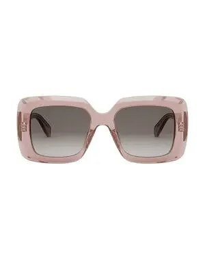 Celine Bold 54mm Square Sunglasses Pink Smoke