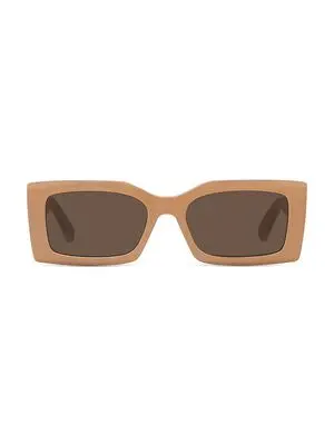 Stella McCartney 2001 54mm Rectangular Sunglasses Beige