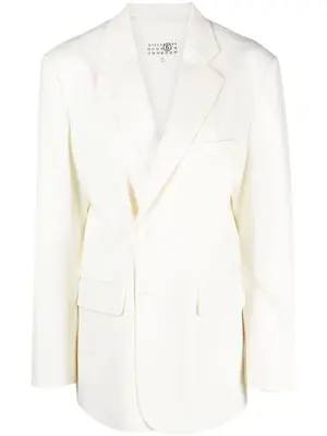 MAISON MARGIELA Asymmetric Double-breasted Blazer - White