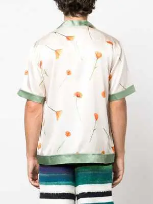 NAHMIAS Poppy-print Stretch-silk Shirt