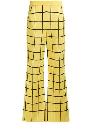 Marni Checked Flared Trousers - Yellow