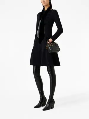 Emporio Armani Ribbed-bib Long-sleeved Dress