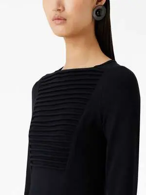 Emporio Armani Ribbed-bib Long-sleeved Dress