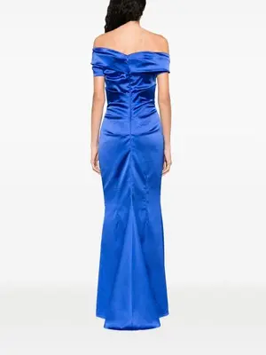 Talbot Runhof Off-shoulder Gathered Evening Gown
