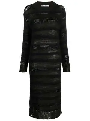 Acne Studios Striped Open-knit Midi Dress