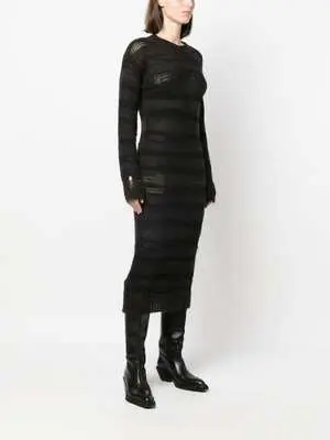 Acne Studios Striped Open-knit Midi Dress