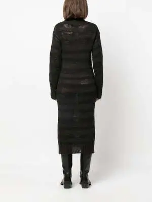 Acne Studios Striped Open-knit Midi Dress