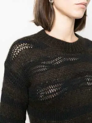 Acne Studios Striped Open-knit Midi Dress