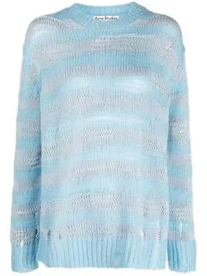 Acne Studios Distressed Striped Sweater - Blue