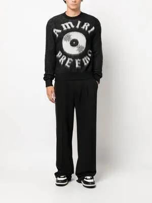 Amiri Brushed-effect Logo-print Jumper