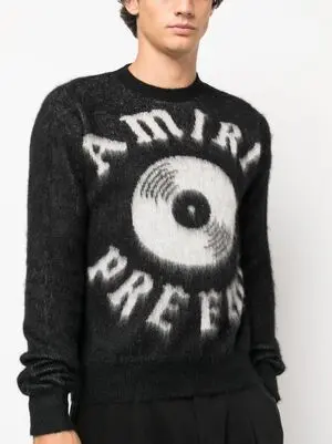 Amiri Brushed-effect Logo-print Jumper