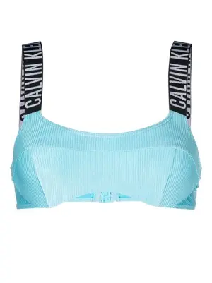 Calvin Klein Ribbed Bralette Bikini Top - Blue