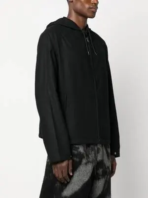 Y3 Logo-patch Flannel Hoodie