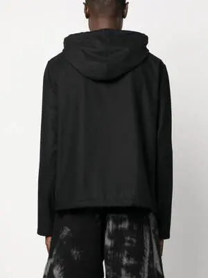 Y3 Logo-patch Flannel Hoodie