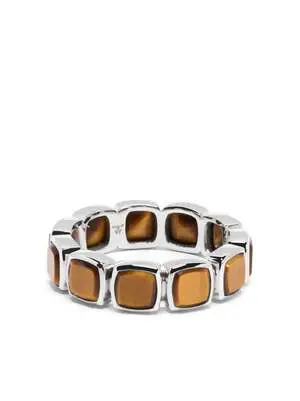 Tom Wood Sterling Cushion Tiger Eye Ring - Silver